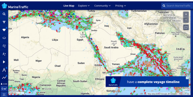 Visualizing the Suez Canal Blockage | Econbrowser