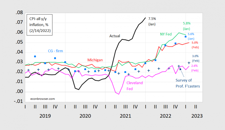 Inflation Expectations at 1 Year Horizon | Econbrowser