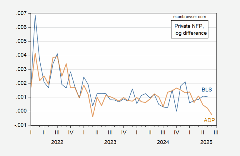 ADP Below Consensus – What Does It Mean? | Econbrowser